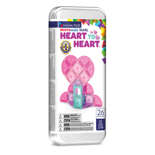 MAGNA-TILES - microMAGS - Heart To Heart 26-Piece Travel Set - Johnco