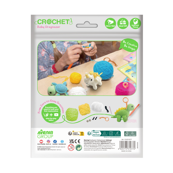 Avenir - Crochet Keychain - Baby Stegosaur - Johnco