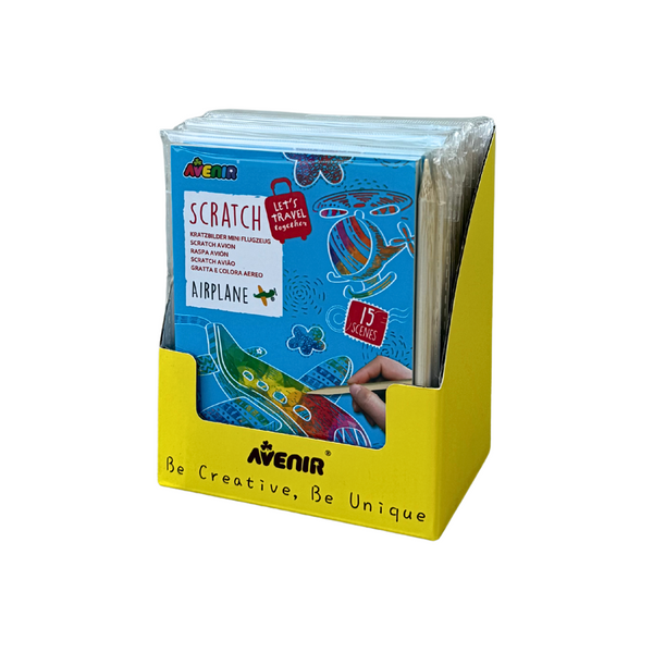Avenir - Mini Scratch Book - Airplane - 12 Unit Display - Johnco