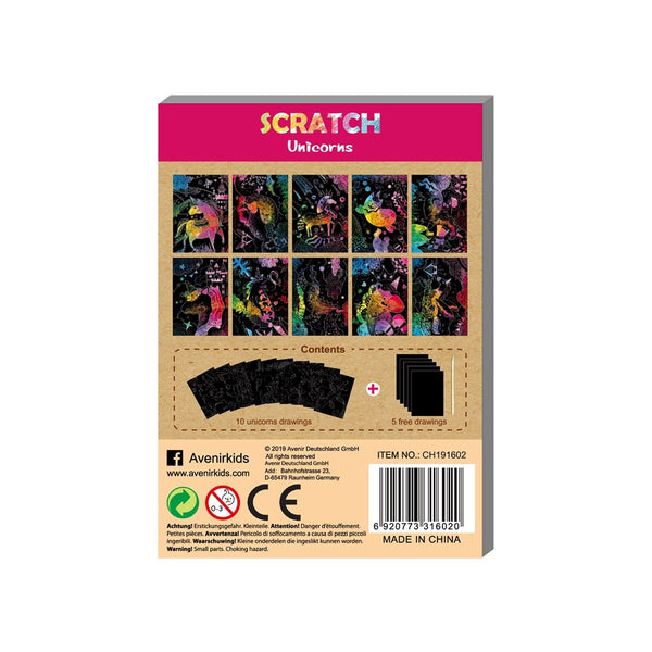 Avenir - Mini Scratch Book - Unicorns - 12 Unit Display - Johnco