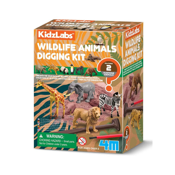 4M - KidzLabs - Wildlife Animals Digging Kit - 12 Unit Display - Johnco