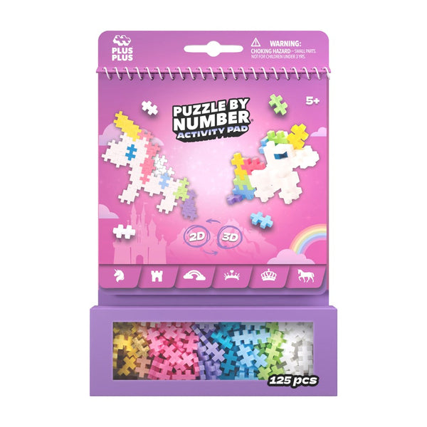 Plus-Plus - Activity Pad - Puzzle by Number - Fairy Tale Unicorns - Johnco